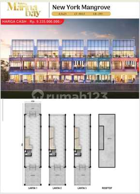 disewa rukan gandeng Marina bay mangrove view 4,5 x 23m PIK 2 | Rumah123