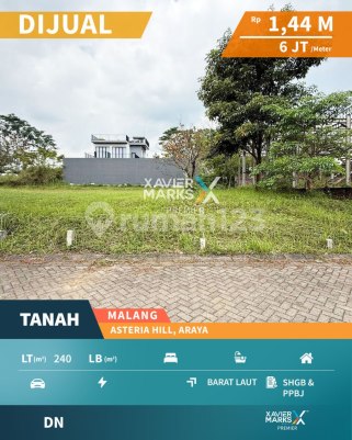 Tanah Kavling di Cluster Asteria Hill, The Araya Malang | Rumah123