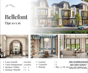 Type 8 3lantai Cluster Bellefont East By The Springs Summarecon | Rumah123