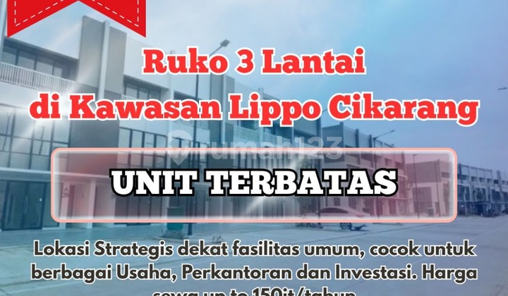 Ruko Strategis di Lippo Cikarang Bekasi Unit Terbatas | Rumah123