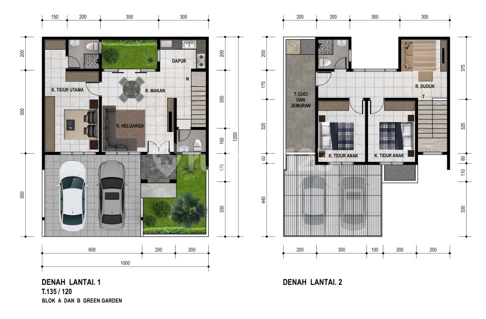 Tipe 72 di Green Garden Residence | Rumah123
