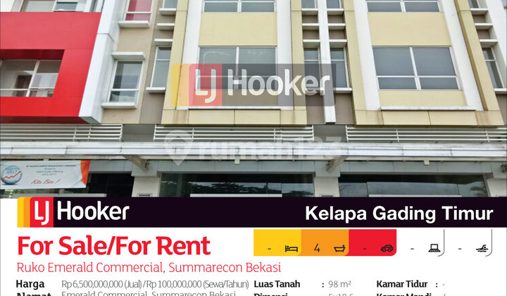 Sewa Ruko di Summarecon Bekasi, Bekasi | rumah123.com